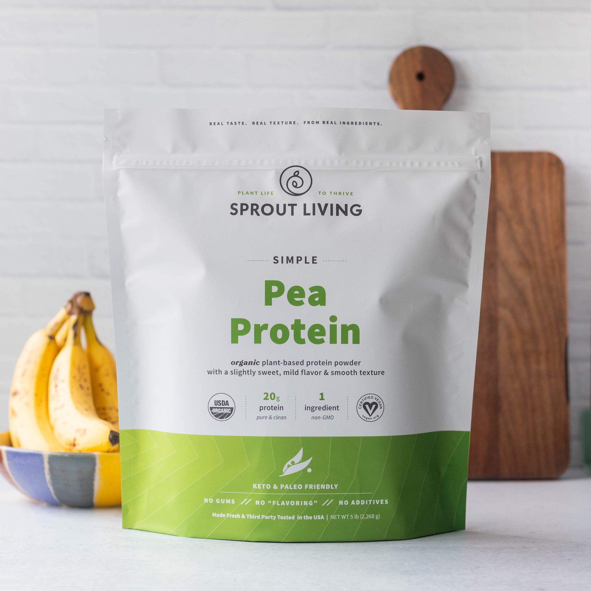 Organic Pea Protein. 100% Pure, Ultra-Clean, Complete, Additive-Free ...
