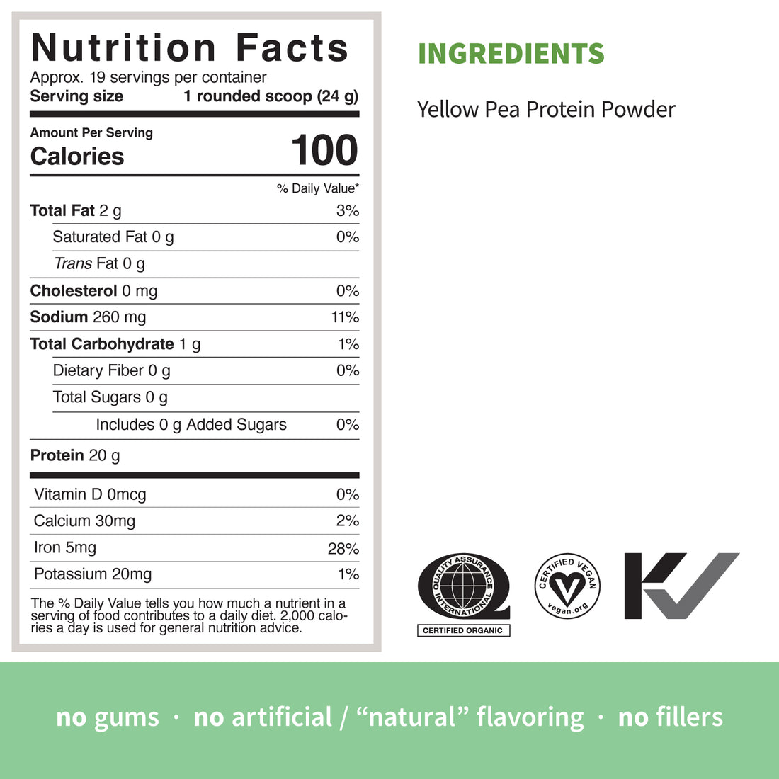 Organic Pea Protein. 100% Pure, Ultra-Clean, Complete, Additive-Free ...