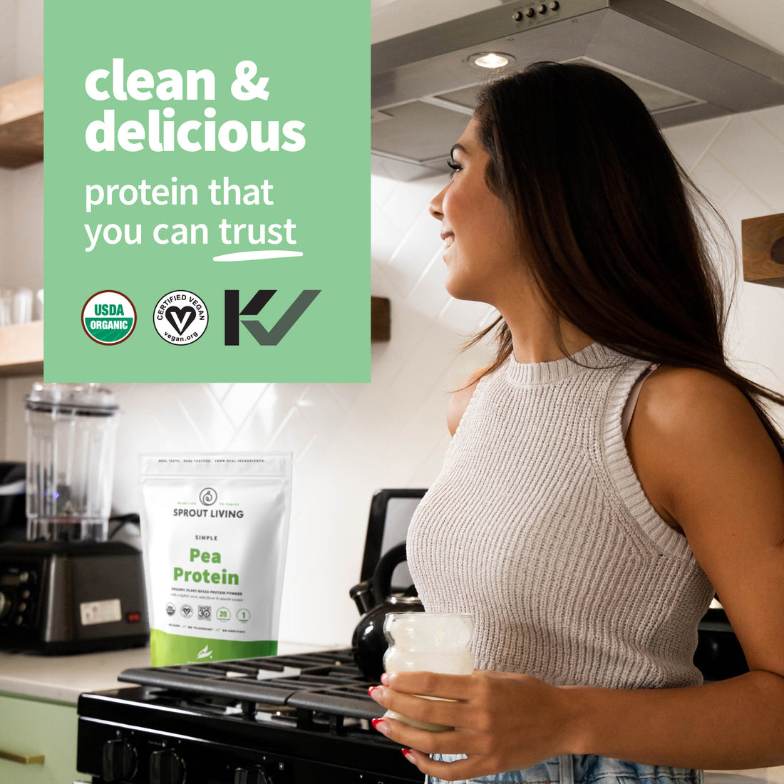 Simple Pea Protein 24g | Organic & Vegan - Sprout Living